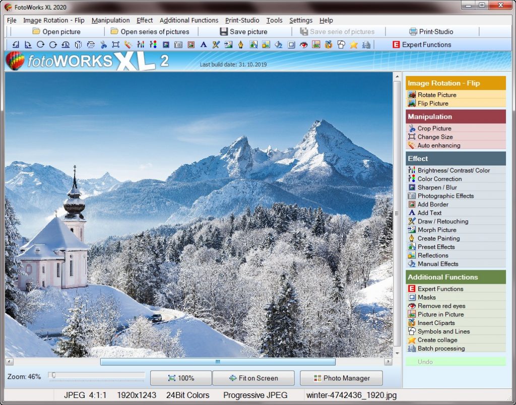 Edit photos software to brighten an image